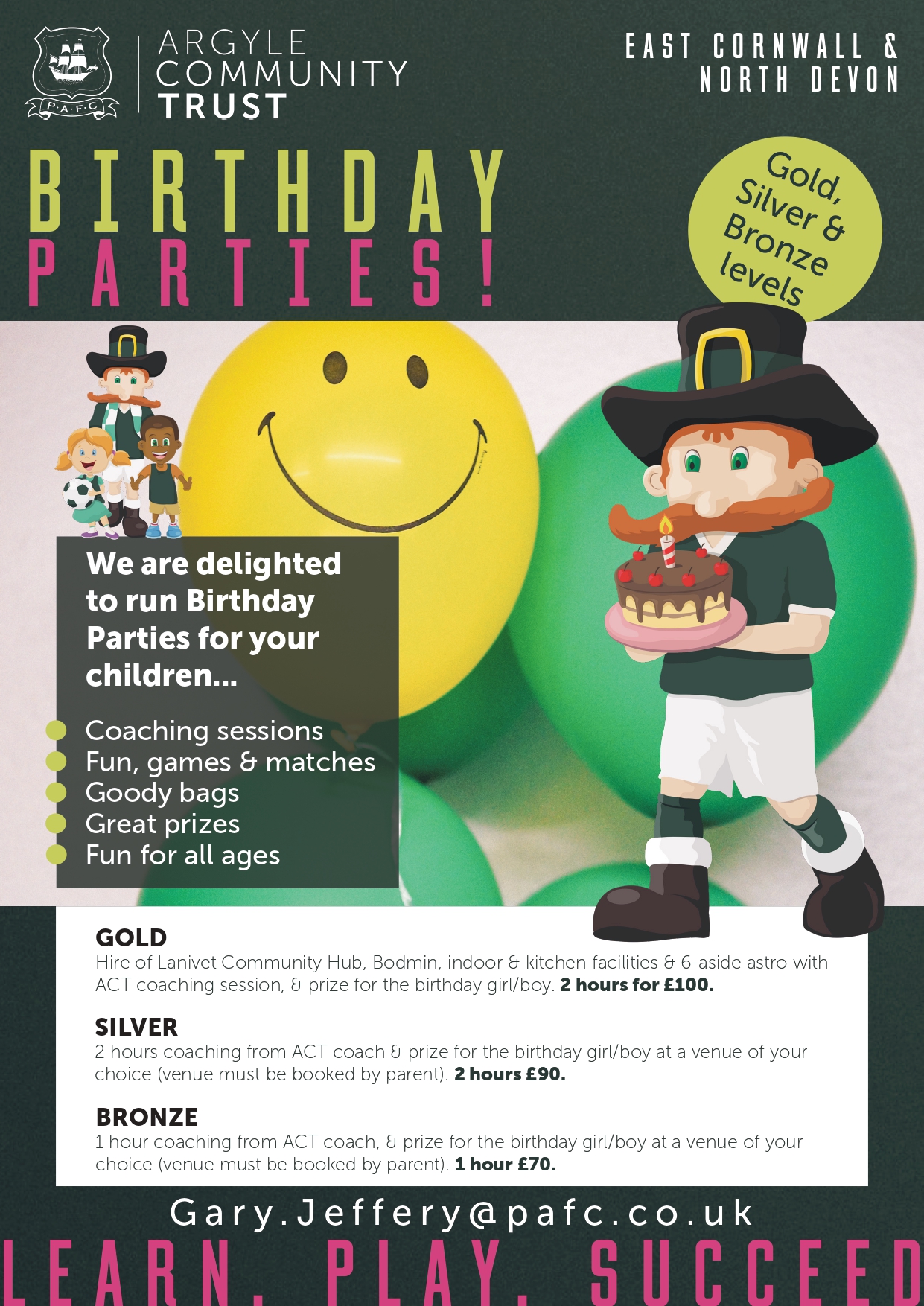 Cornwall Devon Birthday Parties - Argyle Community Trust